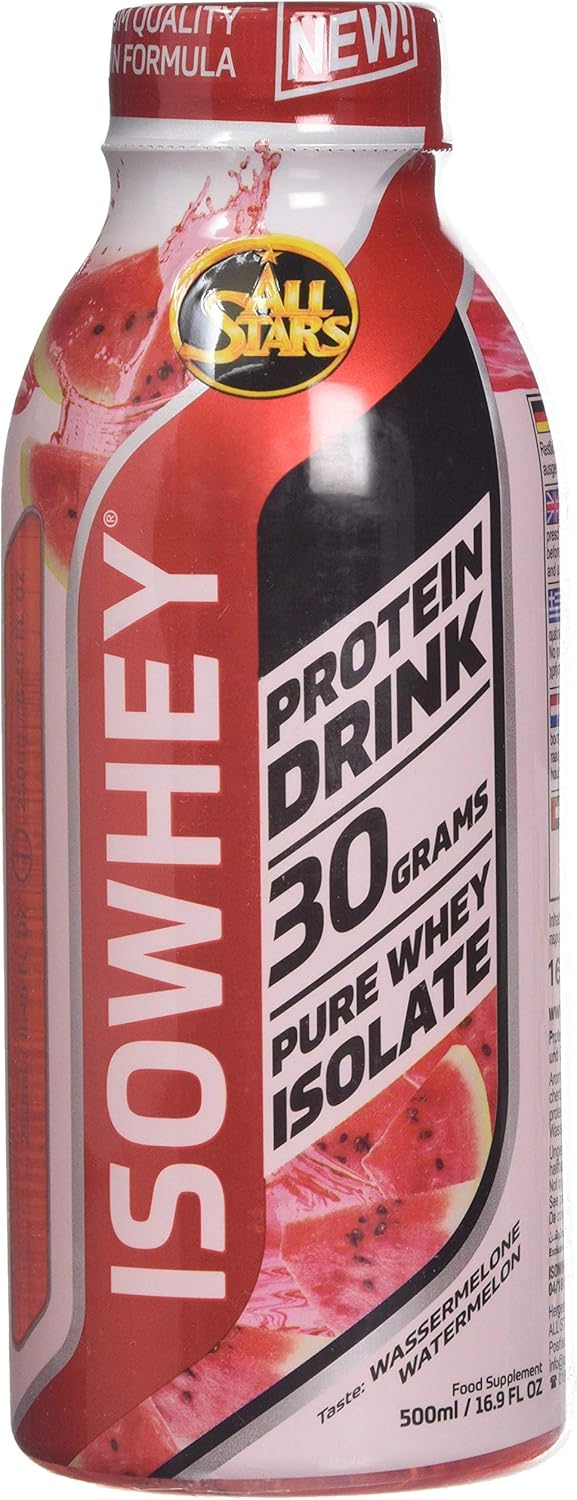 All Stars Isowhey Pure Whey-Isolate RTD, Watermelon, 500 ml, 16-Count ...