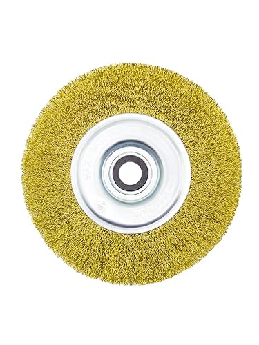 6" Bench Wire Wheel Brush Coarse Crimped Steel Wire 0.012" with 5/8 ...