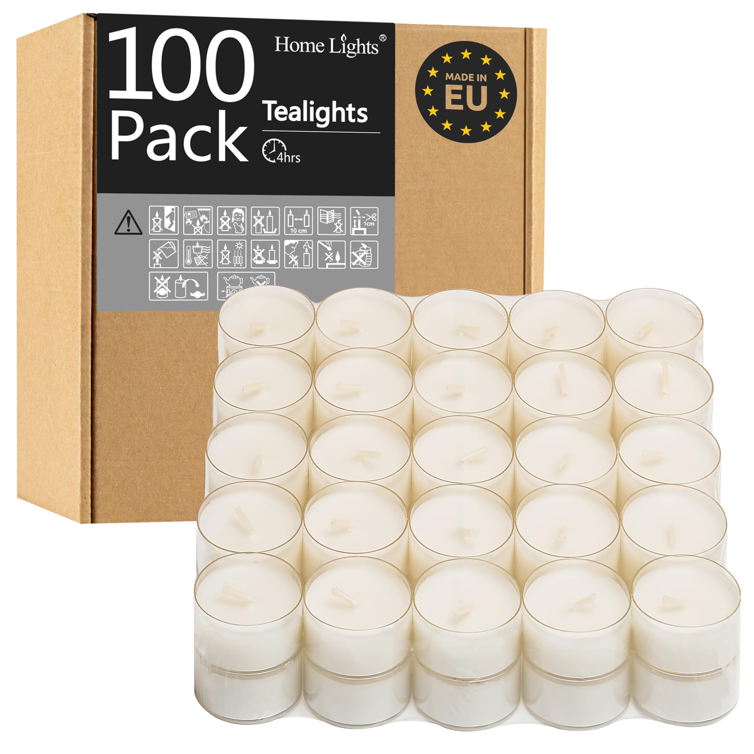 Tealight Candles, Giant 100,200,300 Bulk Packs, 4-4.5 Hrs White ...
