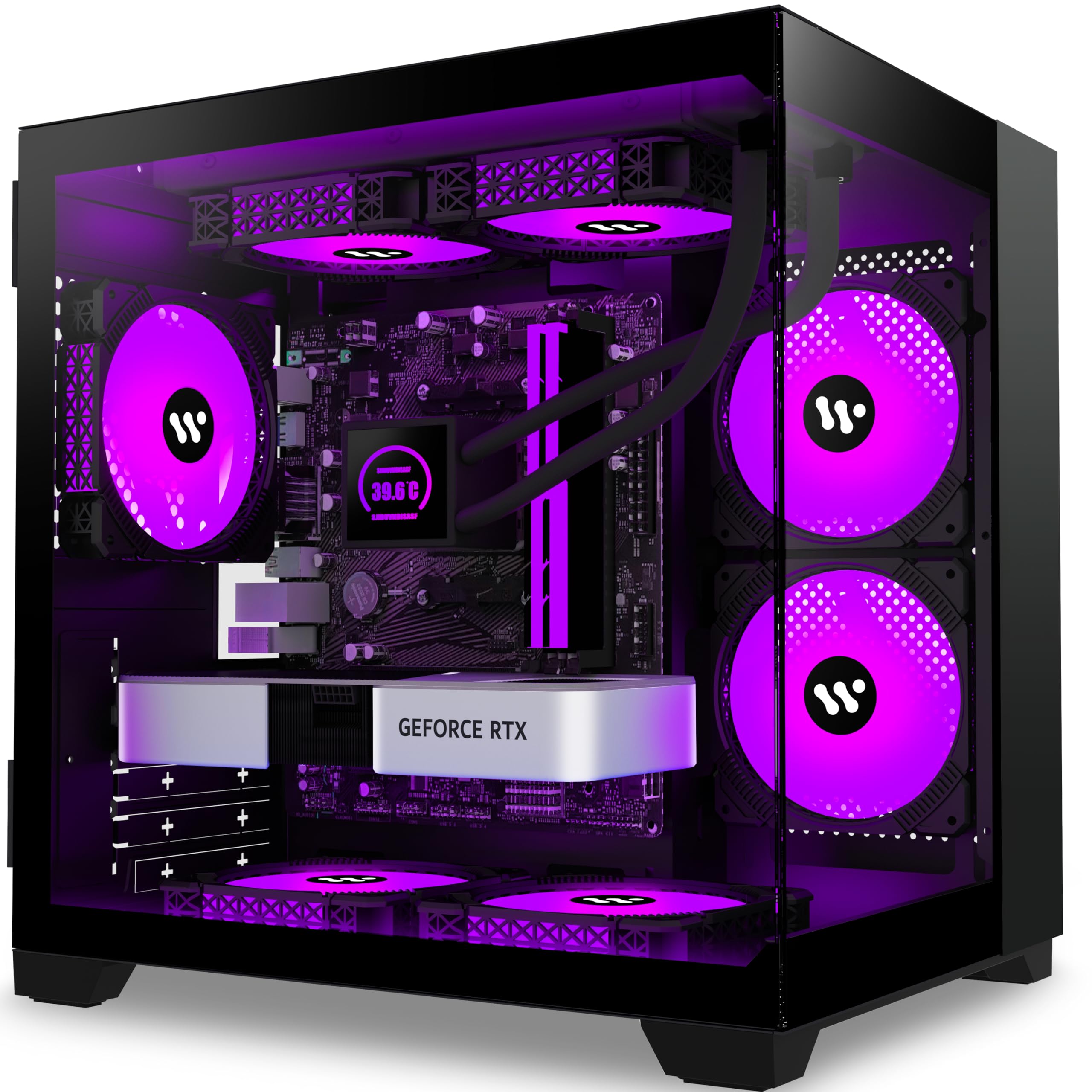 Mua KEDIERS Mini Tower PC Case, 7 ARGB Fans Pre-Installed, Double Tempered Glass Gaming MINI ...