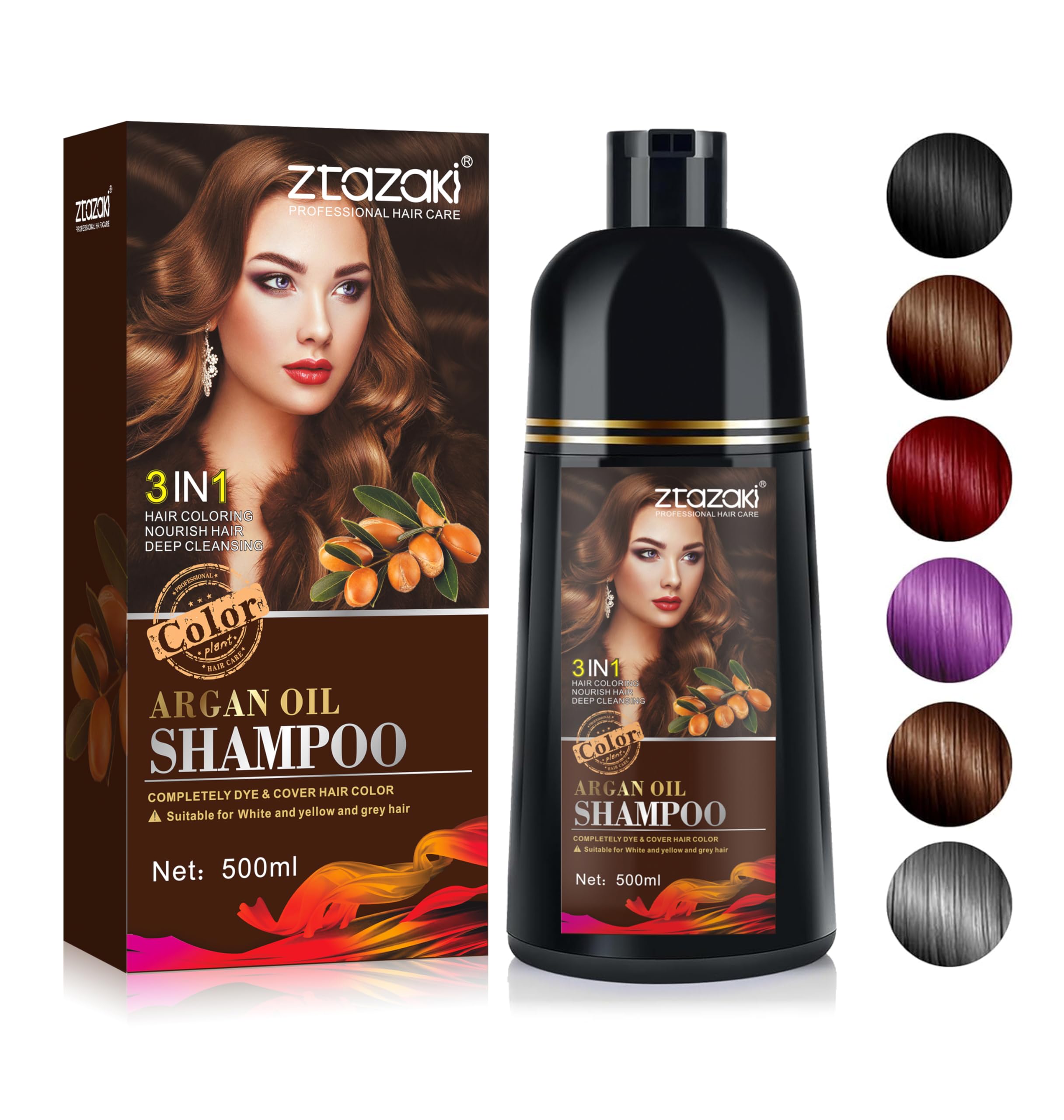 Light Brown Hair Dye Shampoo 3 in 1, Magic Dye Colors in Minutes-Long ...