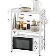 Amazon.com: Hoctieon 3-Tier Expandable Microwave Oven Rack with 4 Hooks, Expandable Microwave ...