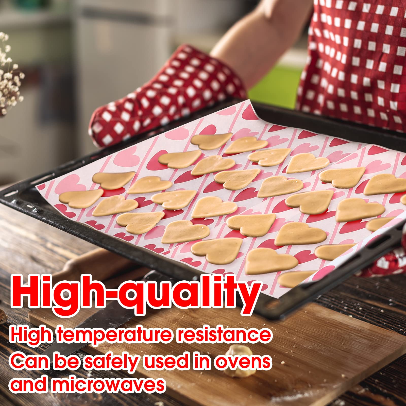 150 Pieces Valentine's Day Wax Paper Sheets for Food Heart Wrap Paper ...