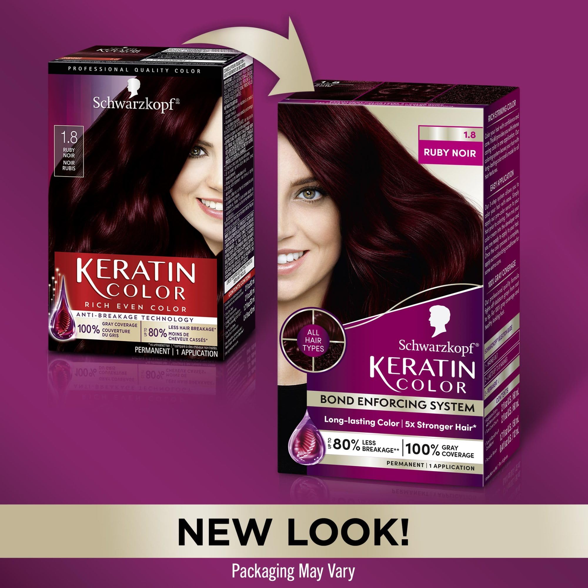 Mua Schwarzkopf Keratin Color Permanent Hair Color, 1.8 Ruby Noir, 1 ...