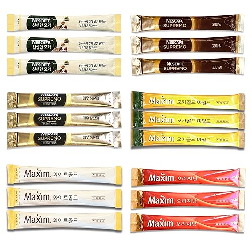 Instant Coffee Mix Packets Single Serve - Korean Variety Sampler 18 ...