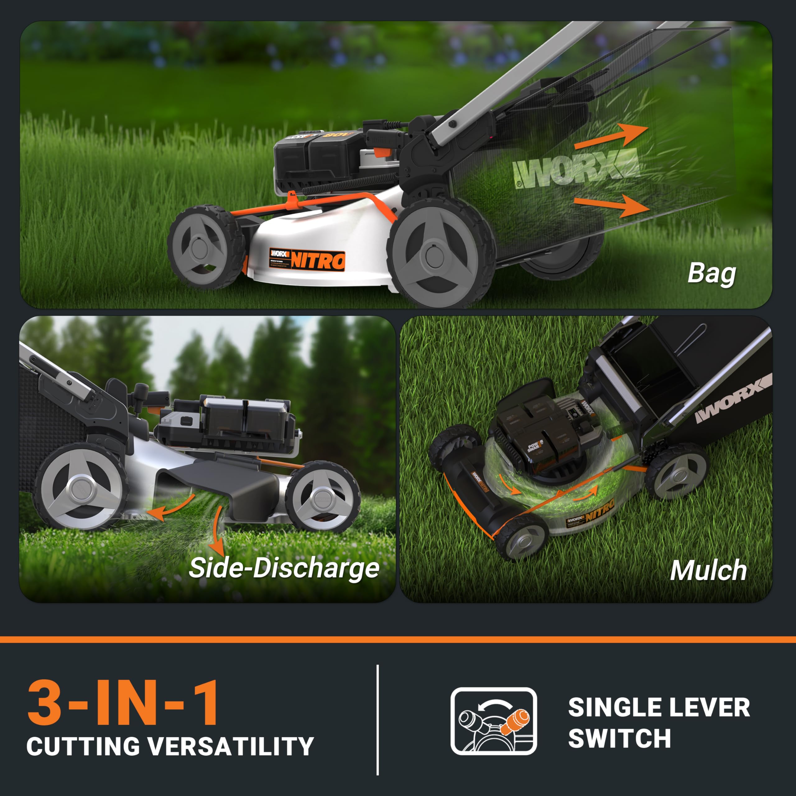 Mua WORX Nitro 80V Cordless Lawn Mower, Electric Mower with Brushless ...