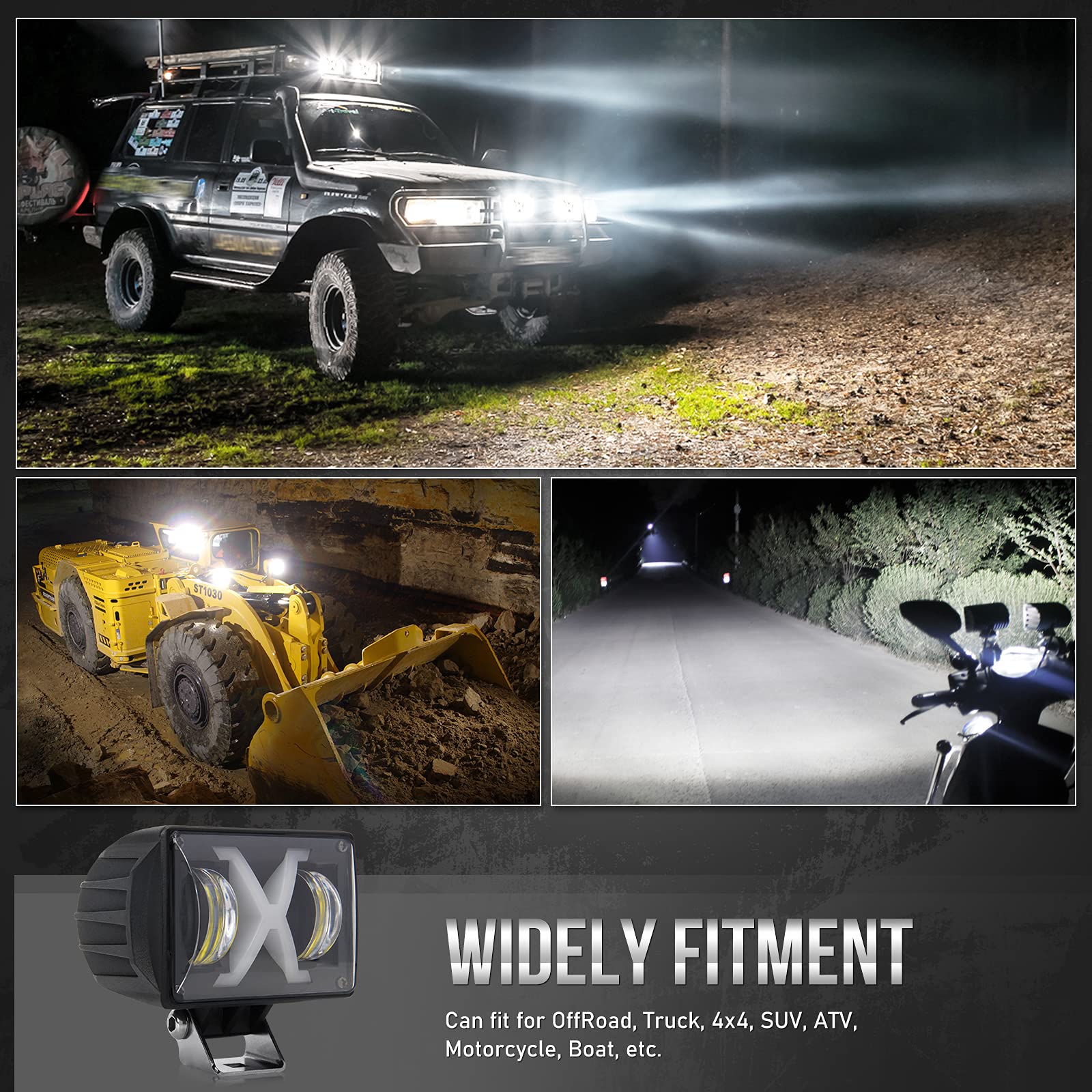 Mua Led Driving Lights Bar 4inch with Blue DRL, High Low Beam Offroad ...