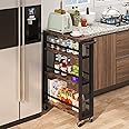 Amazon.com: Tribesigns Slim Rolling Utility Carts with Wheels,4-Tier ...