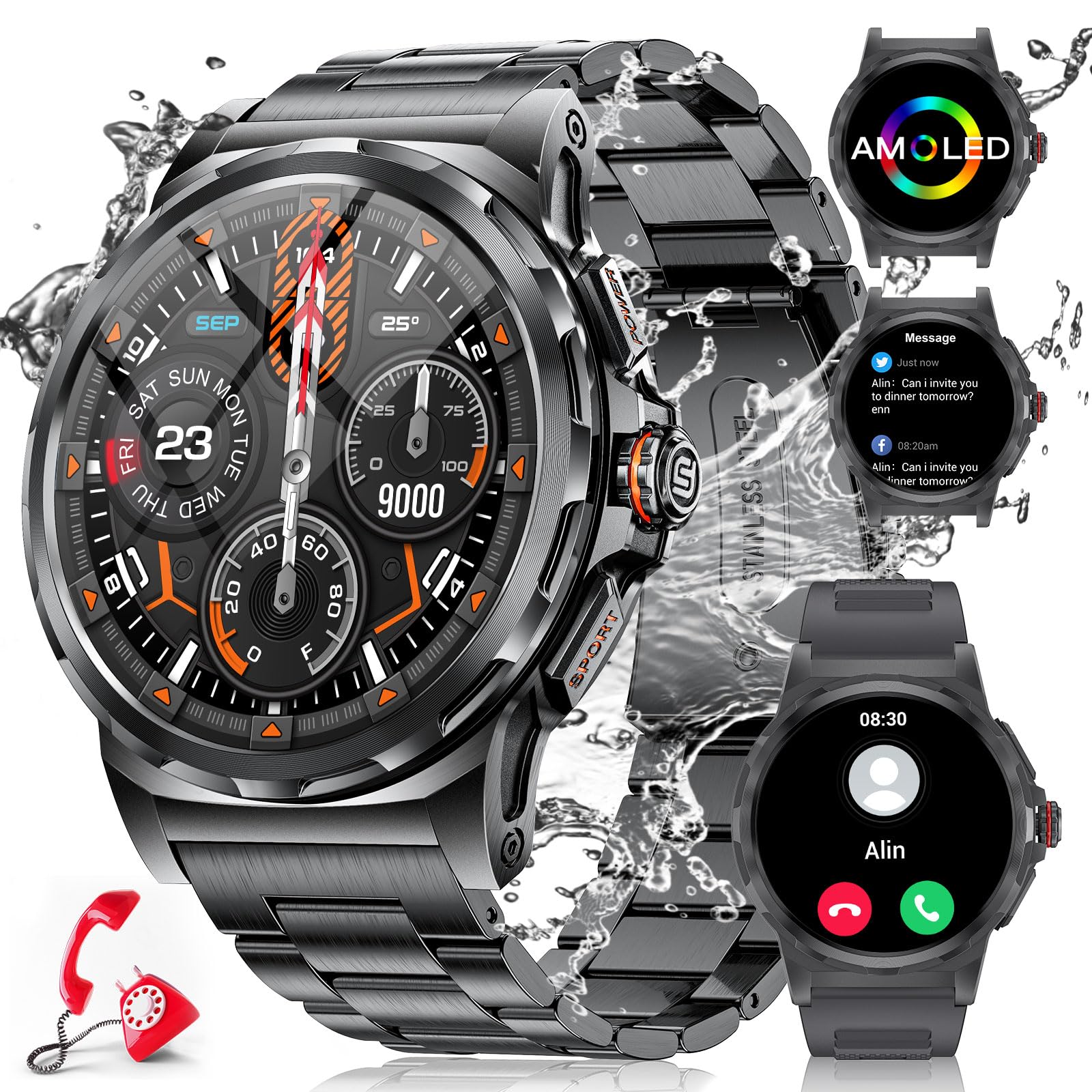 Mua SUNKTA Men's Smartwatch with Phone Function, 1.43 Inch Military ...
