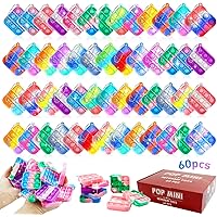 50Pcs Mini Pop Keychain Simple Silicone Stress Relief Fidget Hand Toys ...