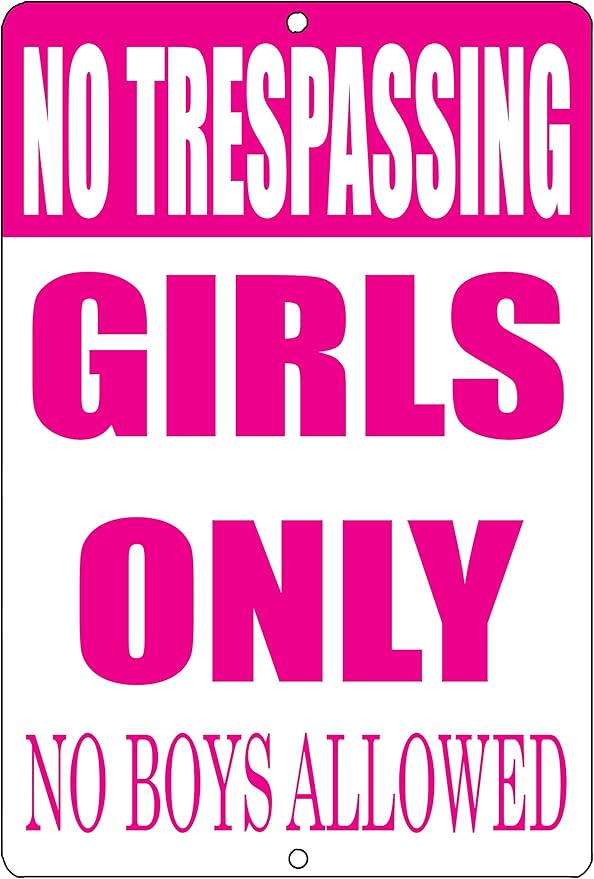 Amazon.com: Rogue River Tactical Funny No Trespassing Girls Only Metal ...