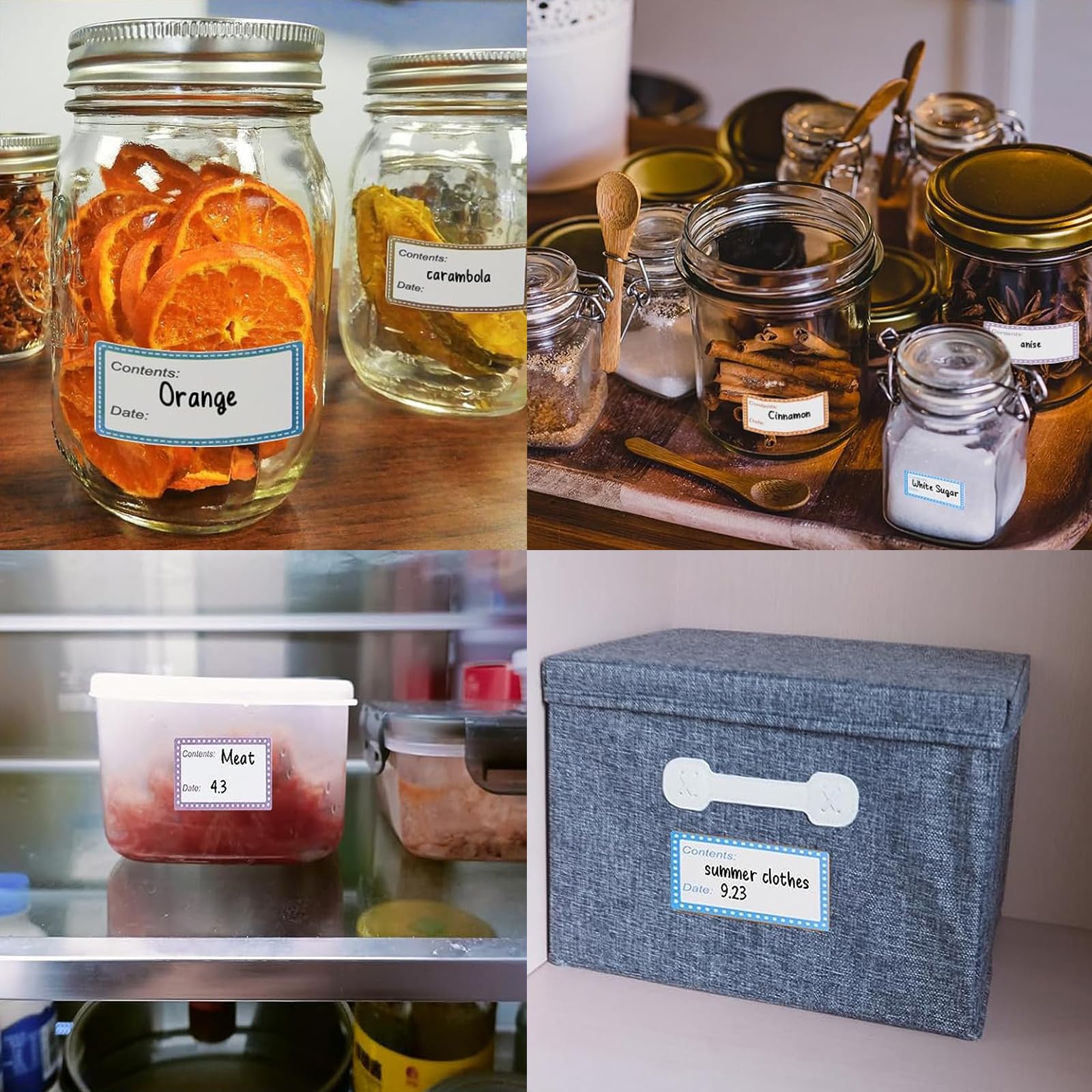 500PCS Food Labels Stickers, Freezer Labels Removable Food Storage ...