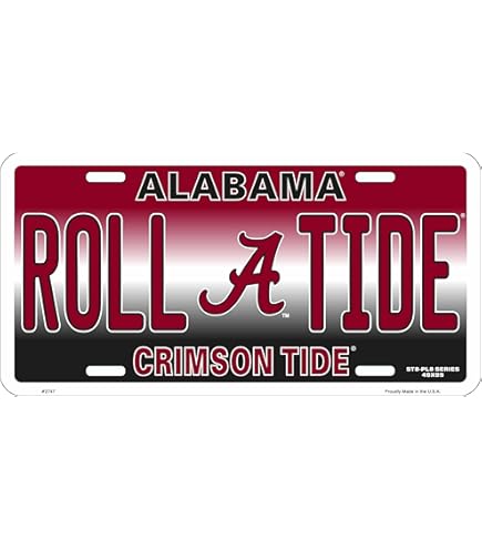 Crimson Tide Alabama Laser Cut License Plate - Officially Licensed NCAA ...