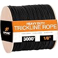 Black Unglazed Trickline Rope - 3,000 ft x 1/8 inch Theatrical Tie Line ...