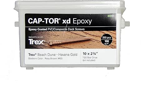 Deckfast CAP-TOR xd Epoxy Capstock + Composite Screw 350 Pack #10 x 2-3 ...