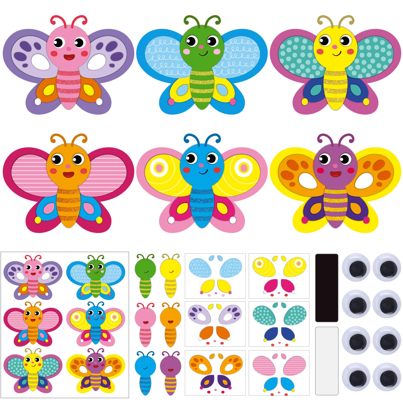 Mua Memorywuu 24 Set Butterfly Crafts for Kids Butterfly Paper Magnet ...