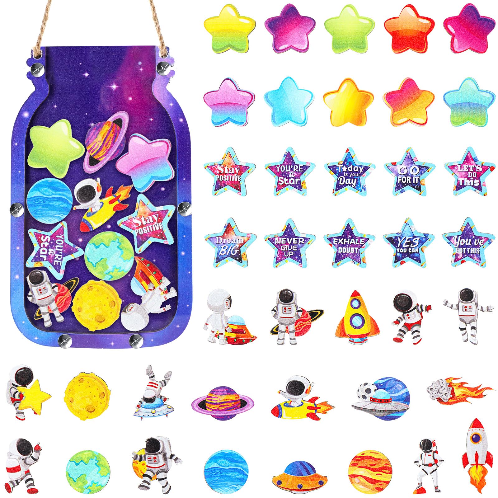 Mua Treela Outer Space Reward Mason Jar for Kids Bulletin Board Reward ...