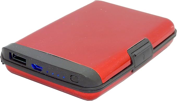 Amazon.com: Aluminum RFID Blocking Portable Wallet Charging Power Bank ...
