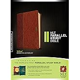 NLT Parallel Study Bible, TuTone (LeatherLike, Brown/Tan, Indexed): New ...