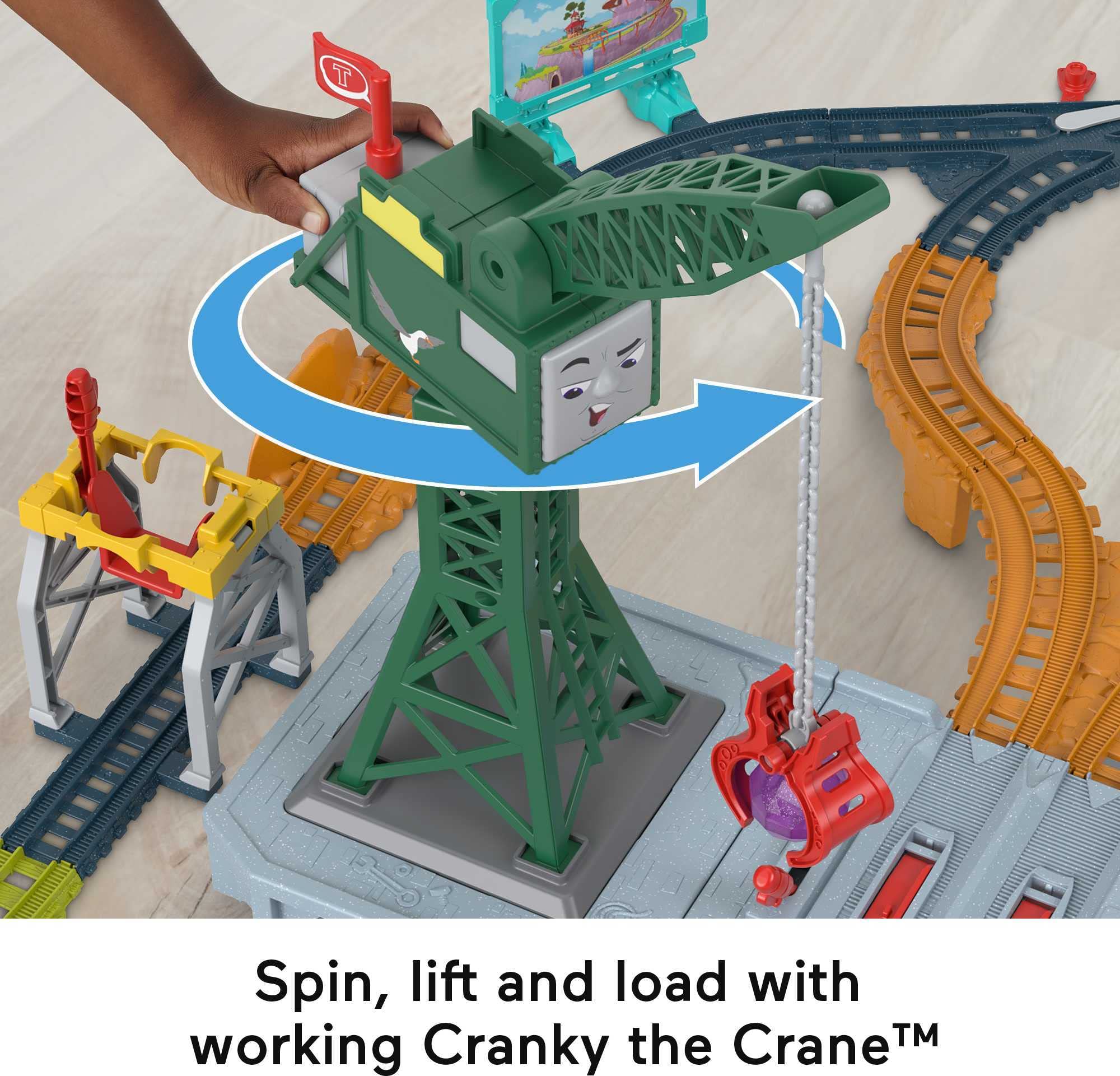 Mua Thomas & Friends Motorized Toy Train Set, Talking Cranky Delivery with Track, Sounds ...