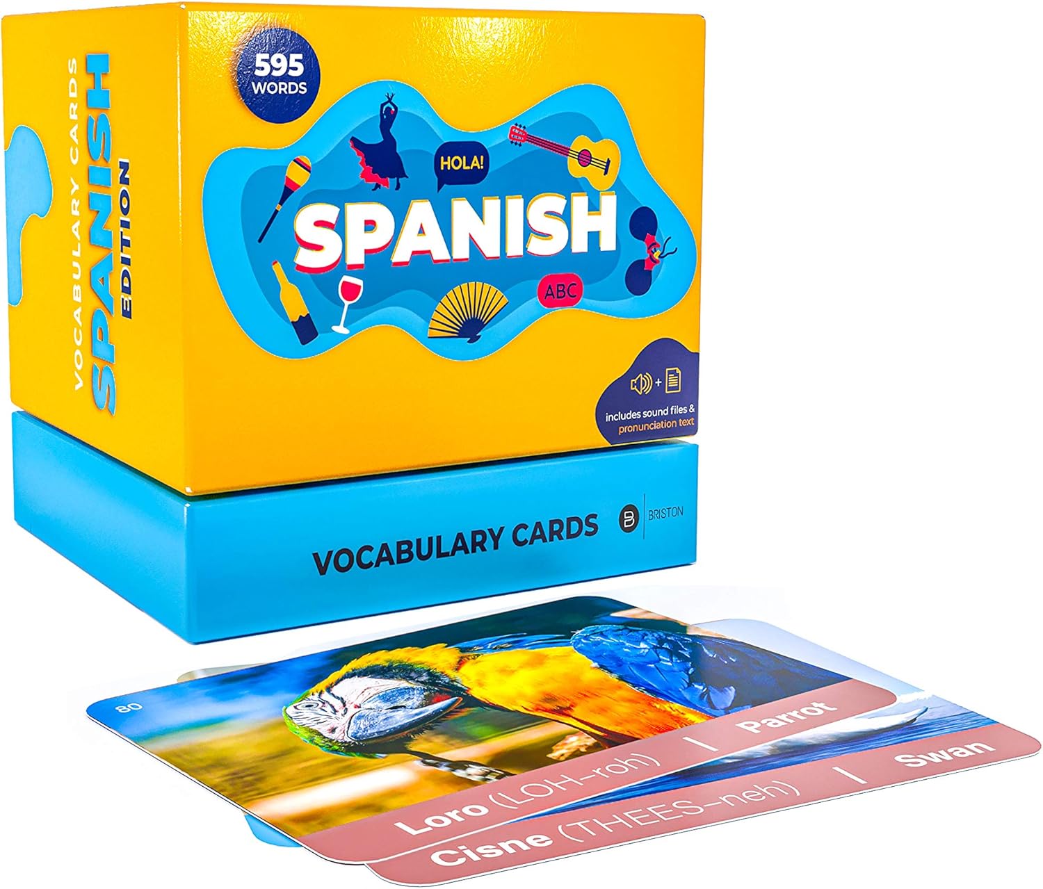 Briston Spanish Vocabulary Learning Flash Cards with Pictures for ...