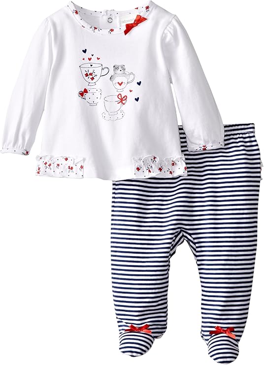 Amazon.com: ABSORBA Baby-Girls Newborn Tea Party Footed Pant Set, Multi ...