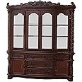 Amazon.com - Acme Vendome Glass and Wood Buffet with Hutch in Cherry ...