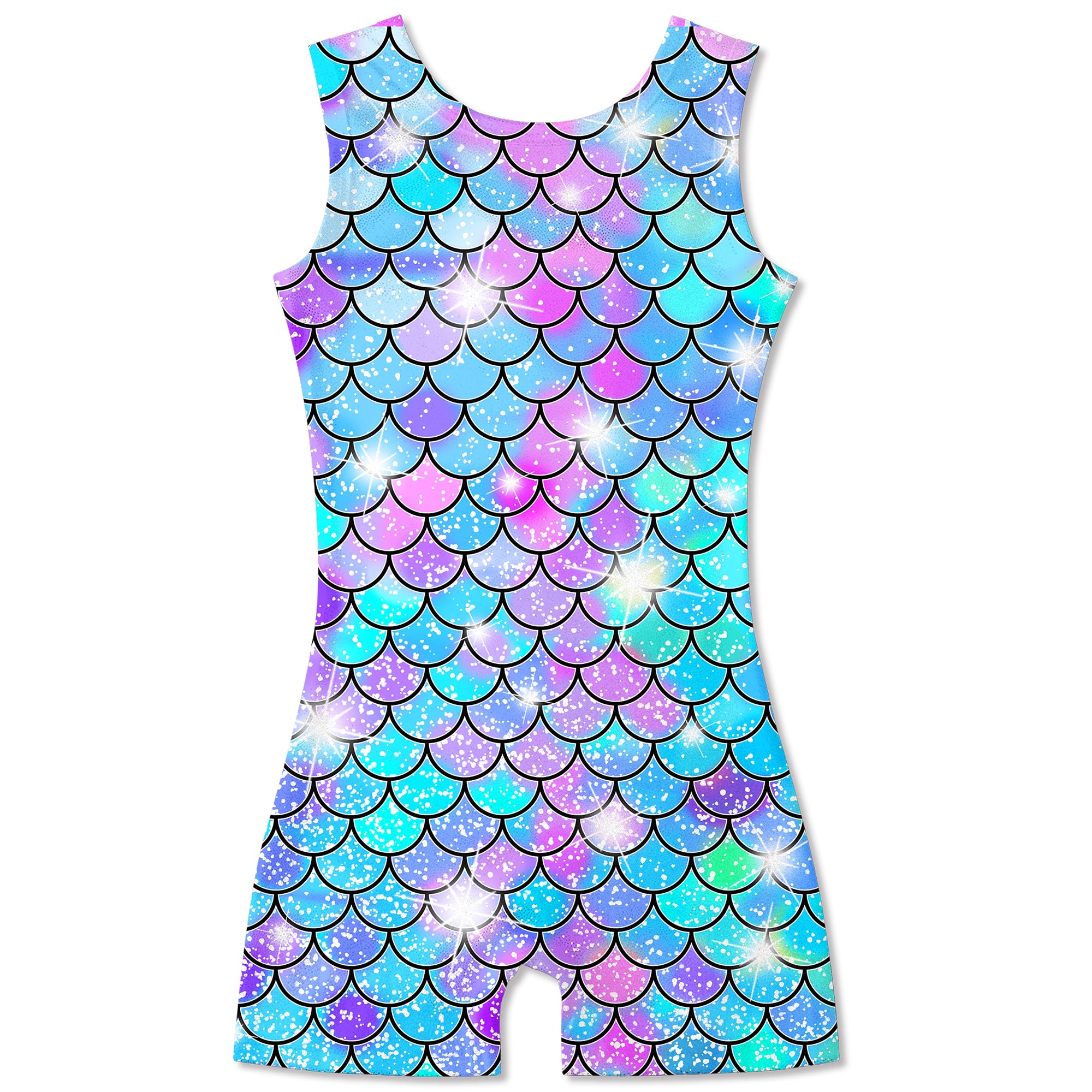 Cuddomper Girls Leotards for Gymnastics Size 6-7 Unitard Mermaid ...
