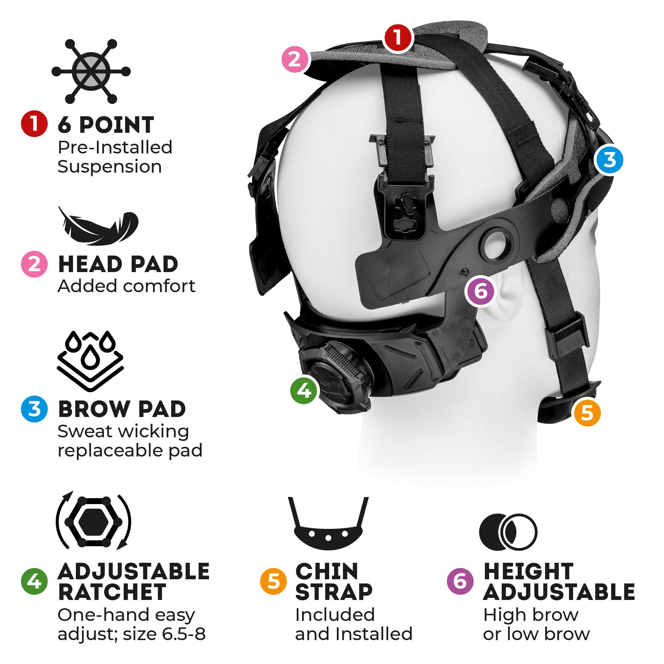 Mua Acerpal Full Brim Vented Carbon Fiber Design Hard Hats Gloss Finish OSHA Hard Hat for ...