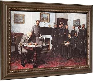 Amazon.com: Tom Lovell Surrender at Appomattox Canvas Framed Civil War ...