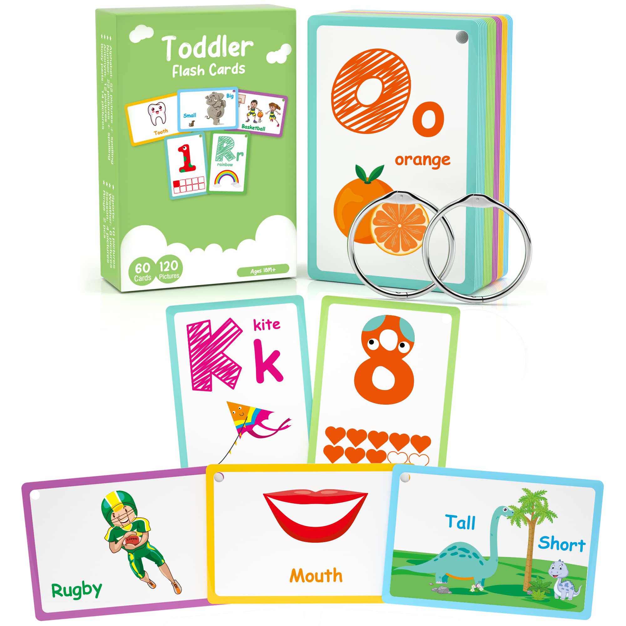 Mua 60 Cards, 120 Pictures ABC Alphabet Flash Cards for Toddlers 3-6 ...