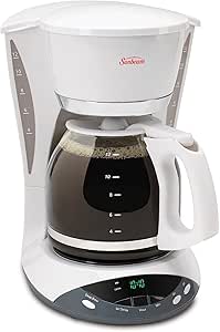 Sunbeam 12-Cup Programmable Coffee Maker, White: Amazon.ca: Home & Kitchen
