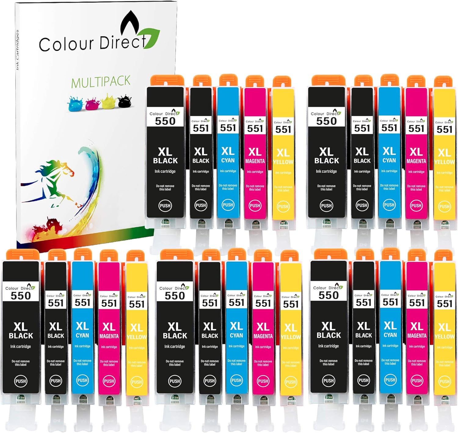 Colour Direct Ink Cartridges for Canon MG5650 MG6450 IP7250 MX814 ...