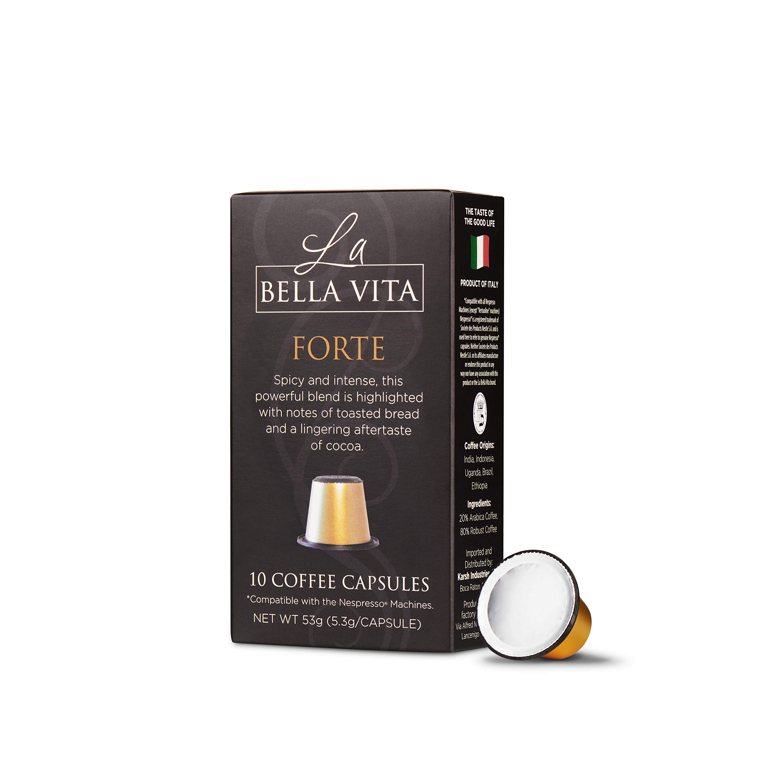 La Bella Vita Coffee Capsules For Nespresso Machines Gourmet Italian ...
