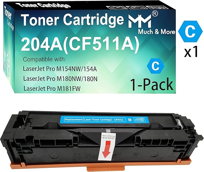 Amazon.com: (1-Pack, Cyan) Compatible 511A CF511A Toner Cartridge 204A ...