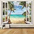 Amazon.com: Leeisysme Beach Landscape Tapestry, Tropic Ocean Sea Island ...