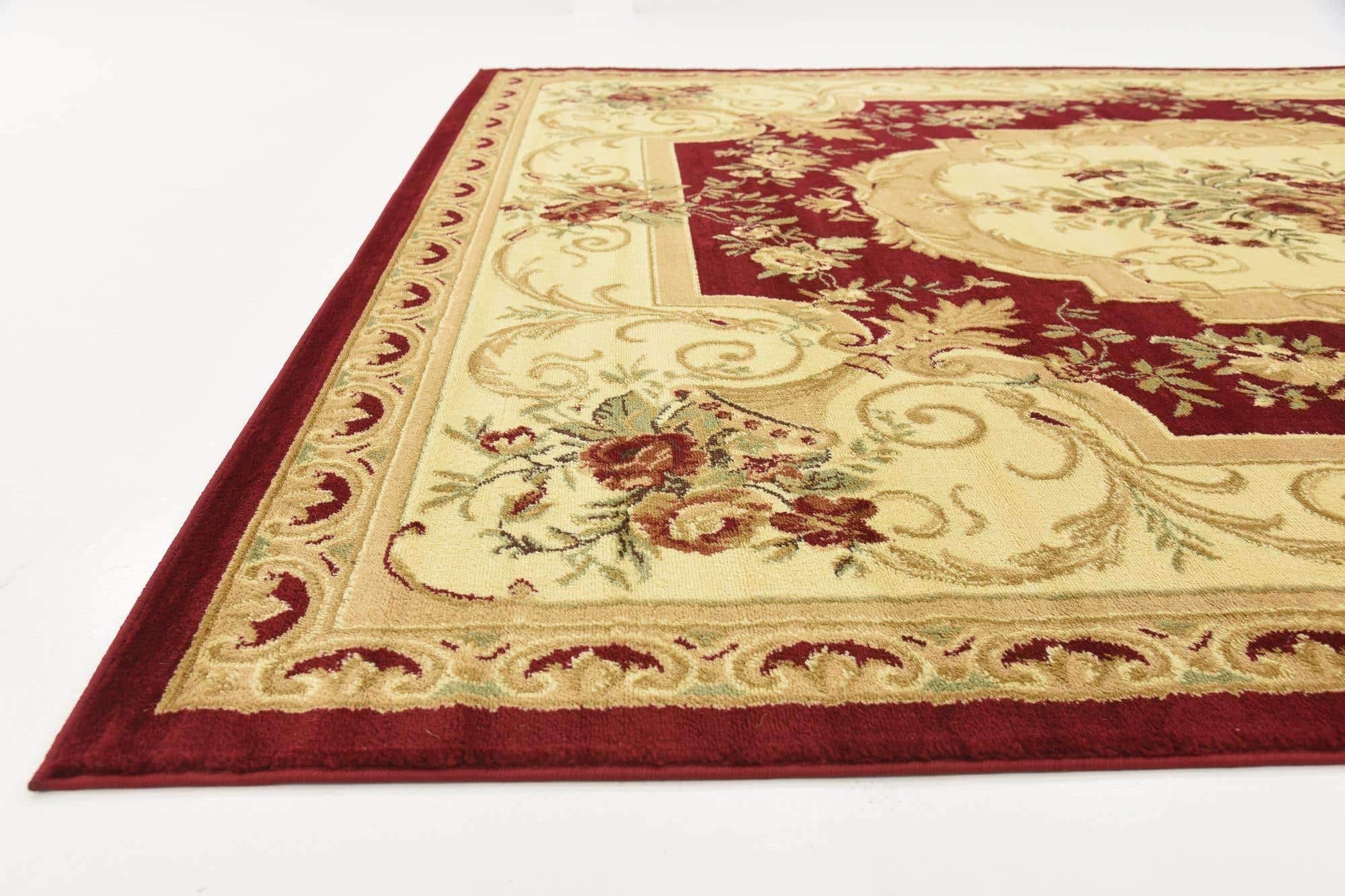 Unique Loom Versailles Collection Traditional Classic Red Area Rug (8 ...