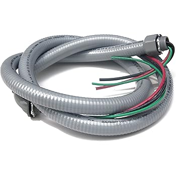 Sealproof Power Whip Assembly, 3/4-Inch x 6 Ft Nonmetallic Liquid Tight ...