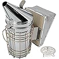 Amazon.com : NIZEFEI Stainless Steel Bee Hive Smoker with Heat Shield Superior Leather Beehive ...