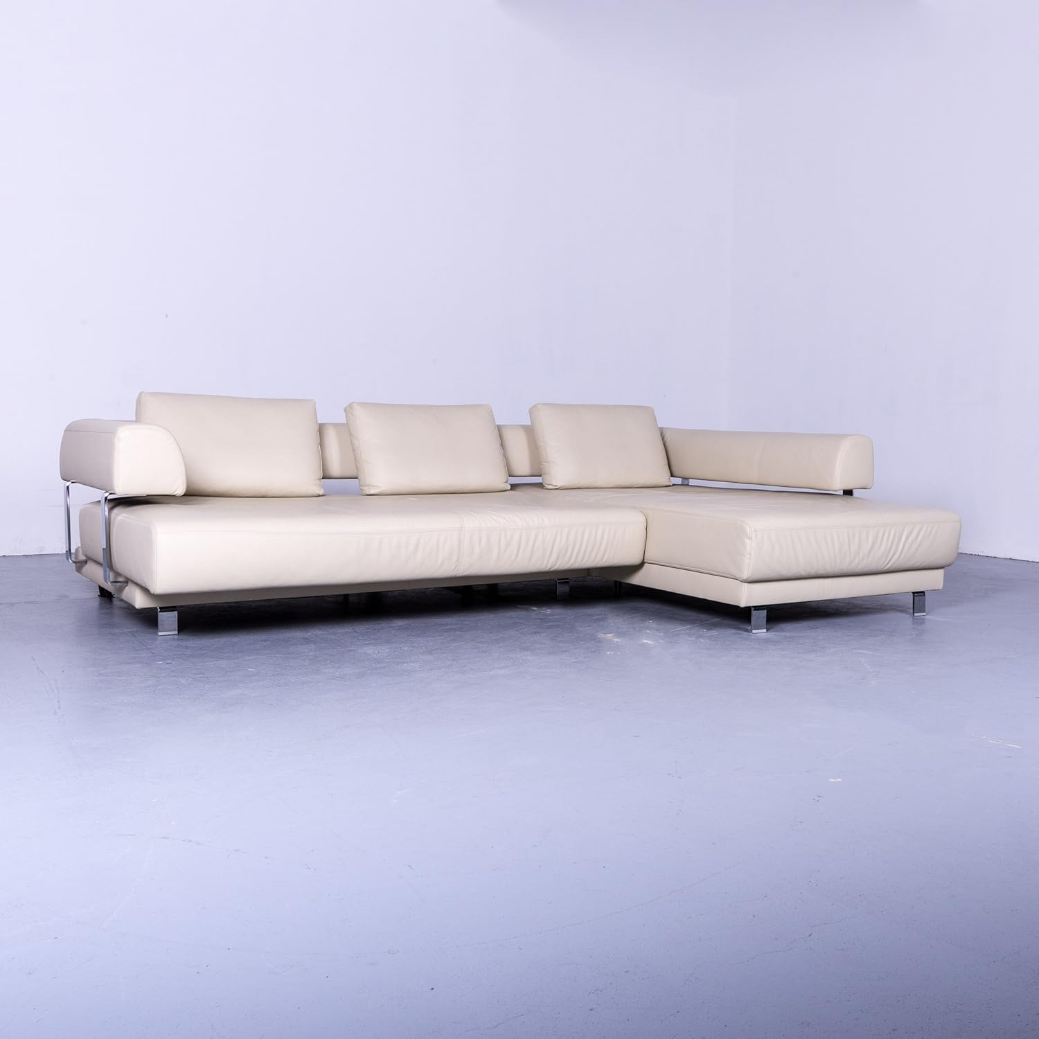 Ecksofa Beige Leder