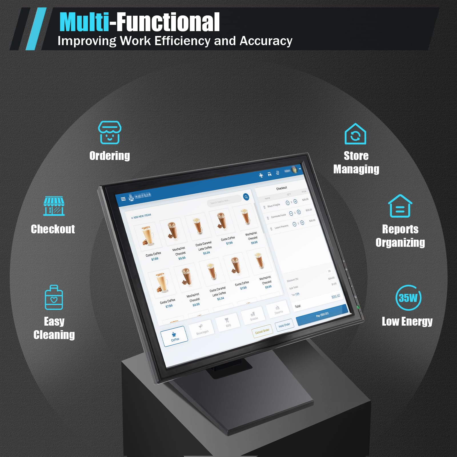 Mua DONSU 17" Touch Screen LED Display Monitor, Cash Register VOD ...