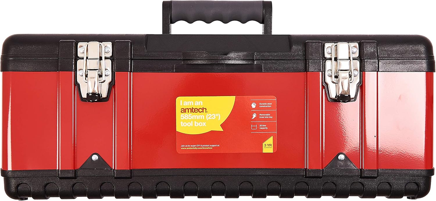 Amtech N0150 Toolbox, Tool Box With Compartments, 23-Inch: Amazon.co.uk ...