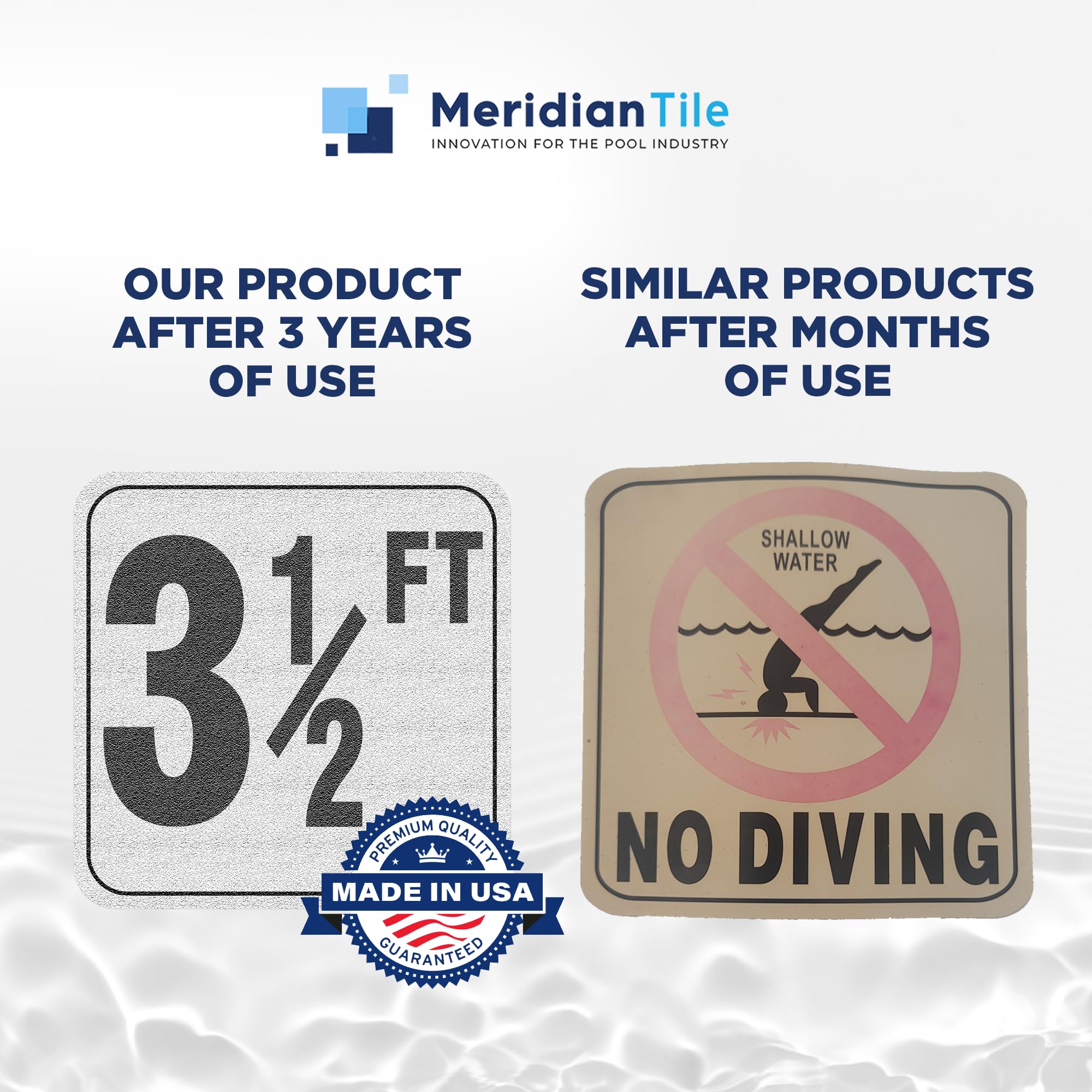 Mua Aquatic Custom Tile 3 1/2FT Pool Depth Markers, 6x6 Inches Vinyl ...