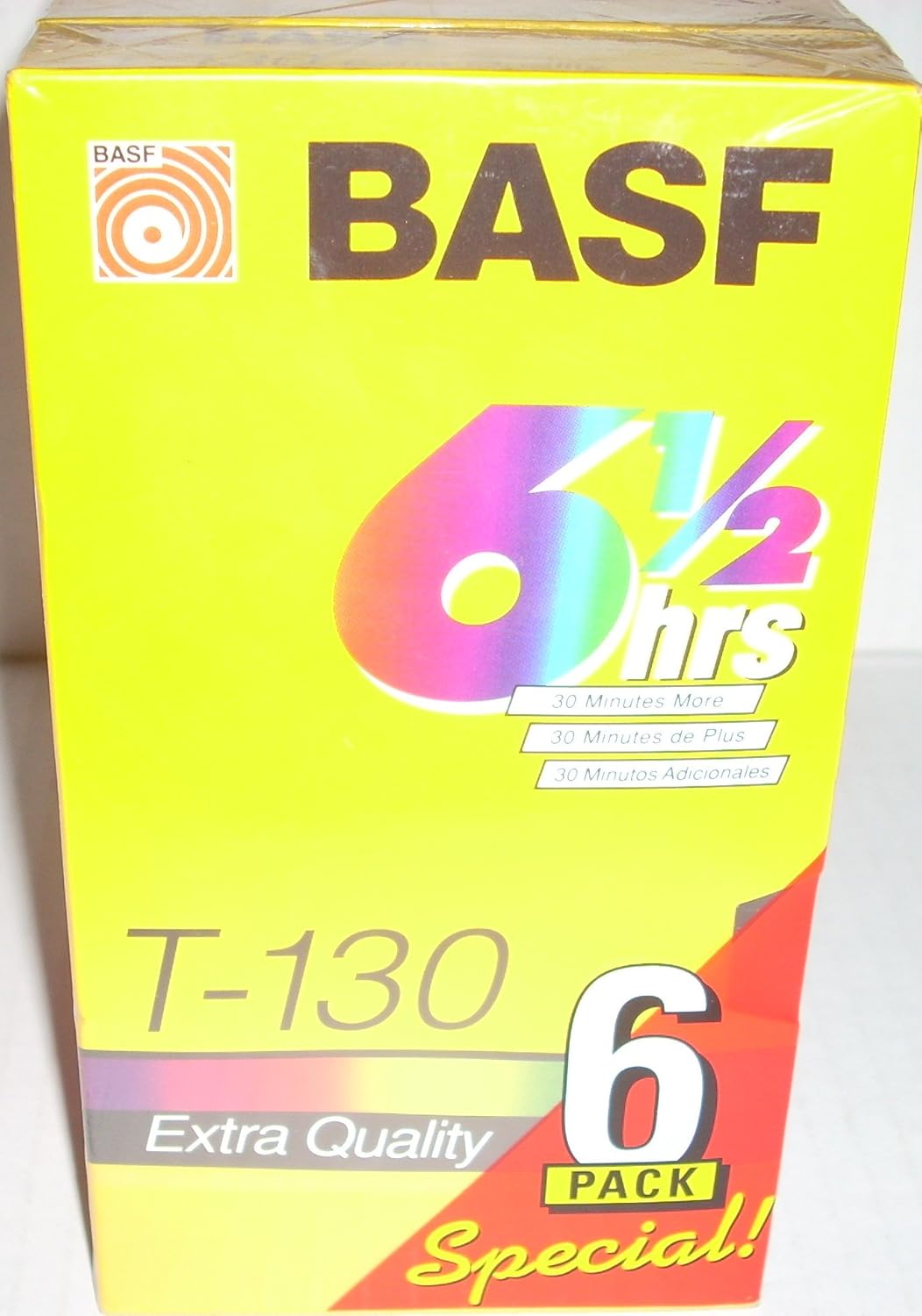 Amazon.com: Basf T-130 6 1/2 hrs Extra Quality VHS Blank Tapes 6 pack ...
