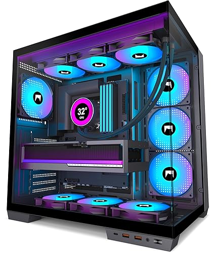 H1 HYXN ATX PC Case - Pre-Installed with 7 PWM ARGB Fans - Dual Cavity ...