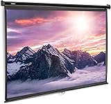 VonHaus 90-Inch Projector Screen | Manual Pull Down - Self Locking | (W ...