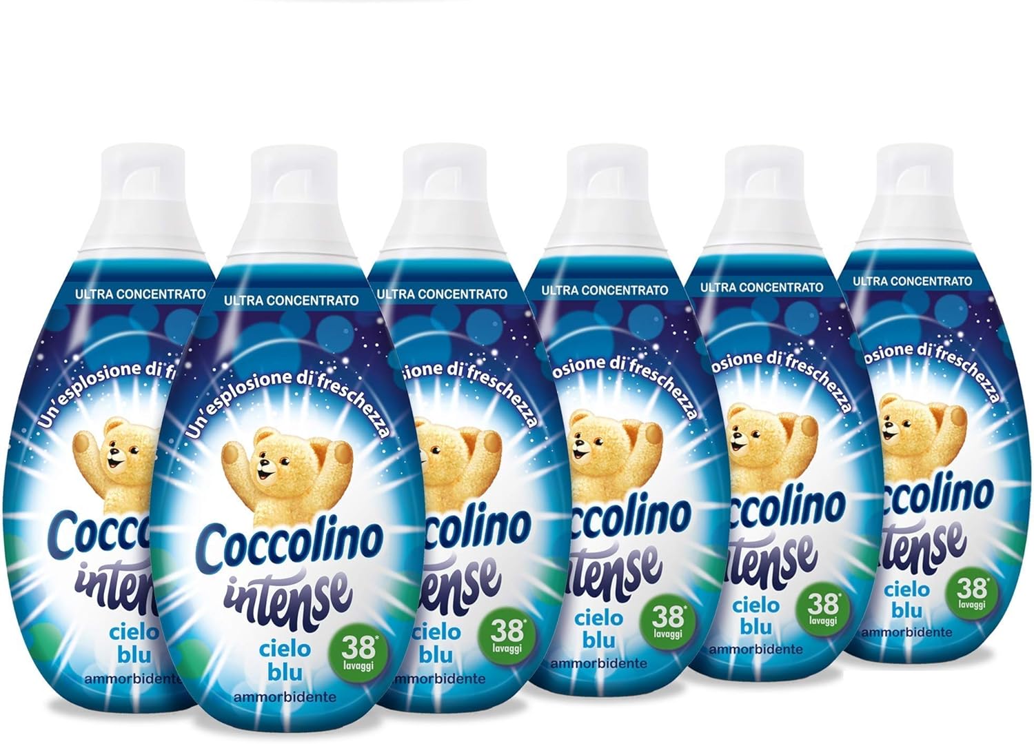 Coccolino Intense Cielo Blu - Pacco da 6 x 570 ml - Totale: 3420 ml ...
