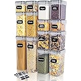 Large Airtight Food Storage Containers, PRAKI 10PCS Plastic Cereal ...
