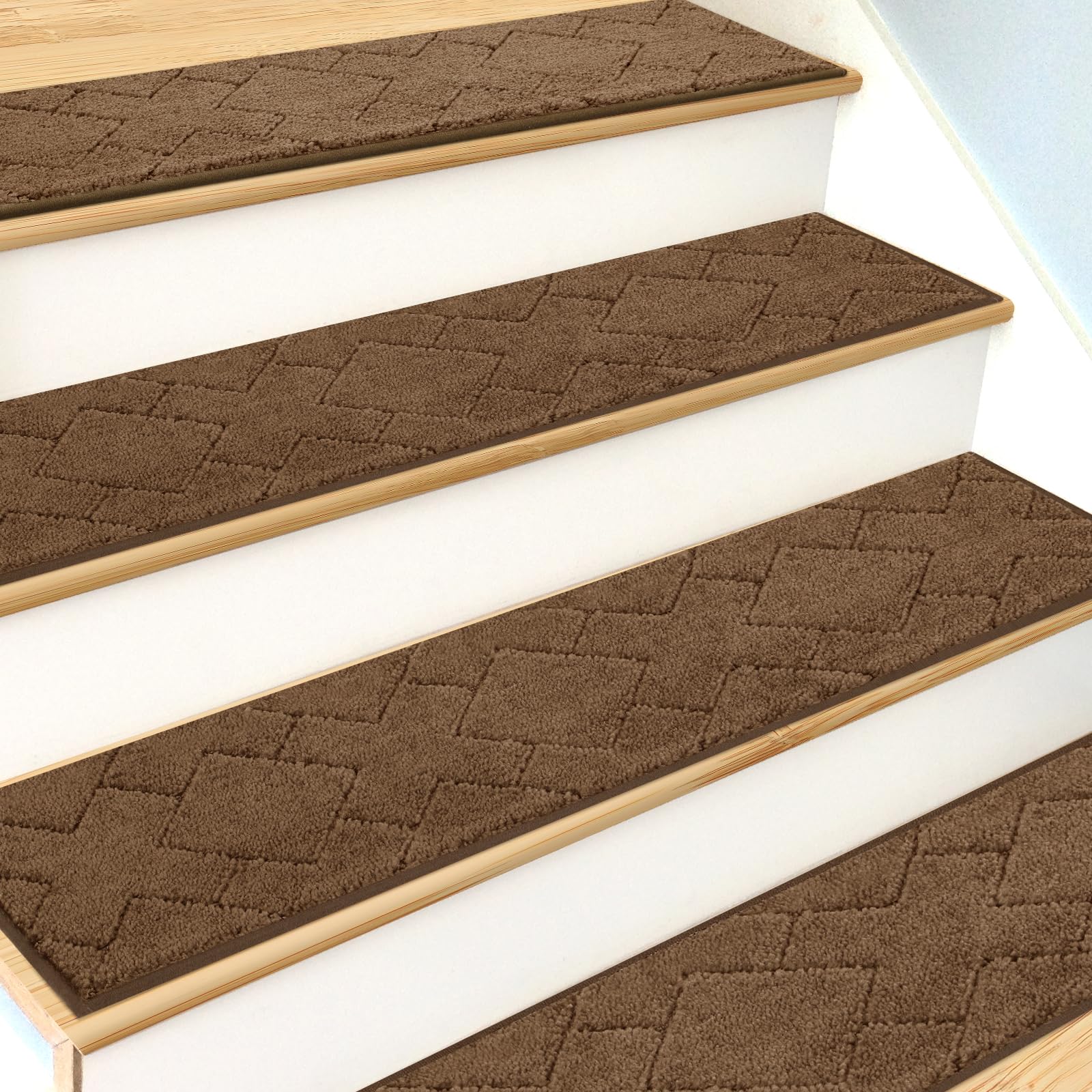 SMILOOL Non Slip Stair Treads for Wooden Steps Indoor, Carpet Stairs ...