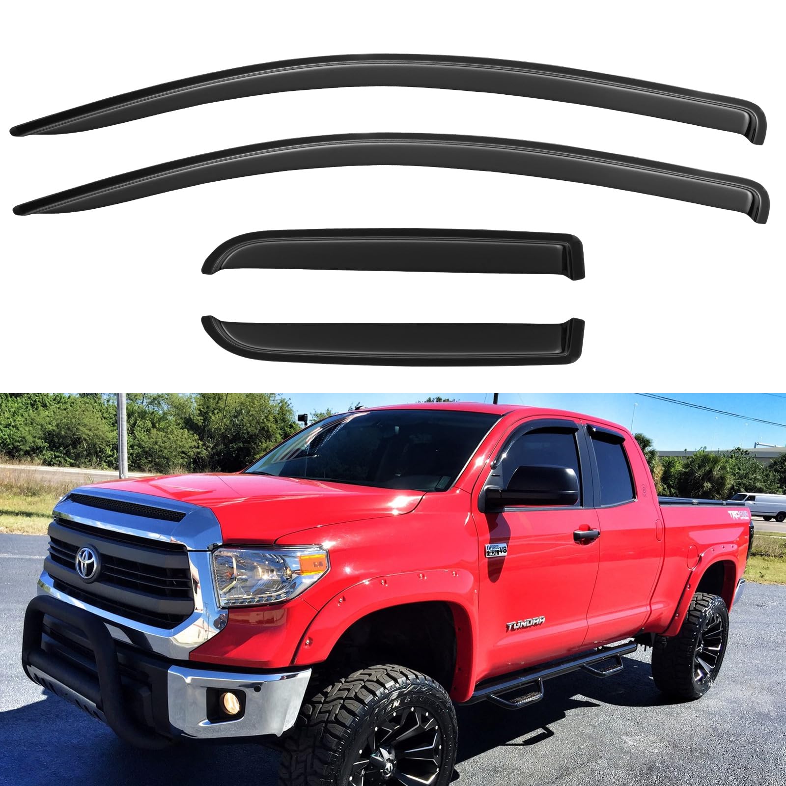 Window Rain Guards Shield for 2007-2021 Toyota Tundra Extended Cabs ...